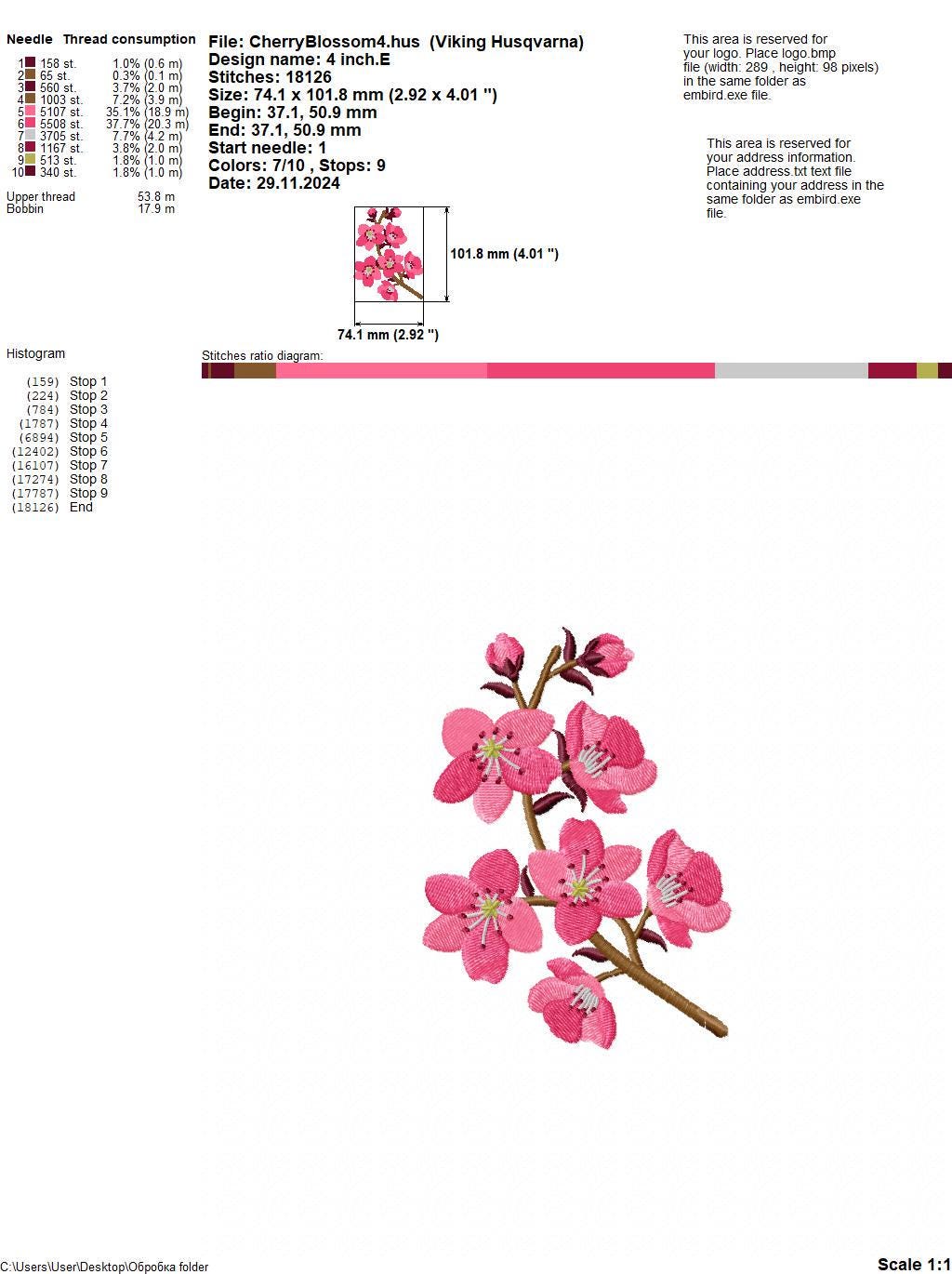 Cherry Blossom | Floral | Sakura | Japanese Cherry Tree | Embroidery ...