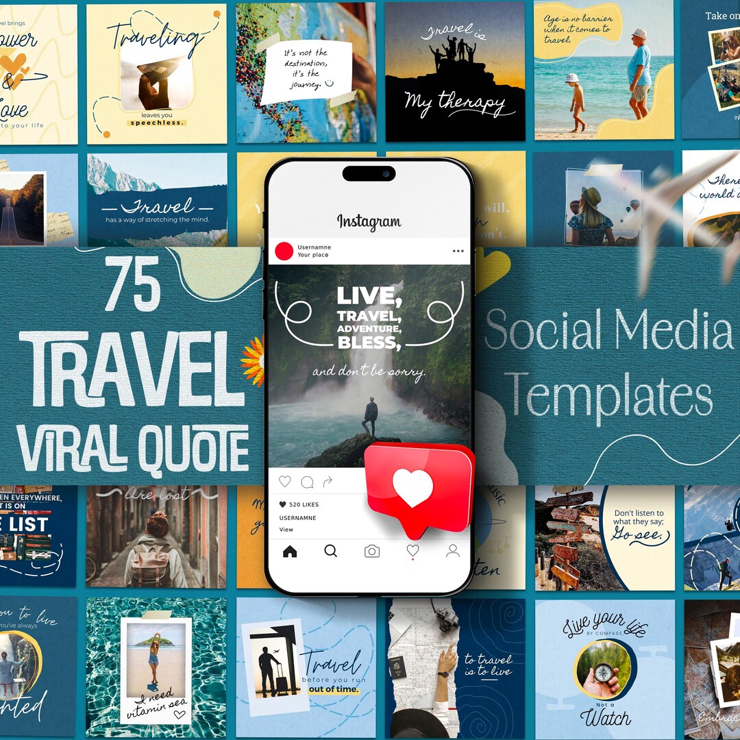 Travel Instagram Templates 75 Canva Posts for Engaging Content ...