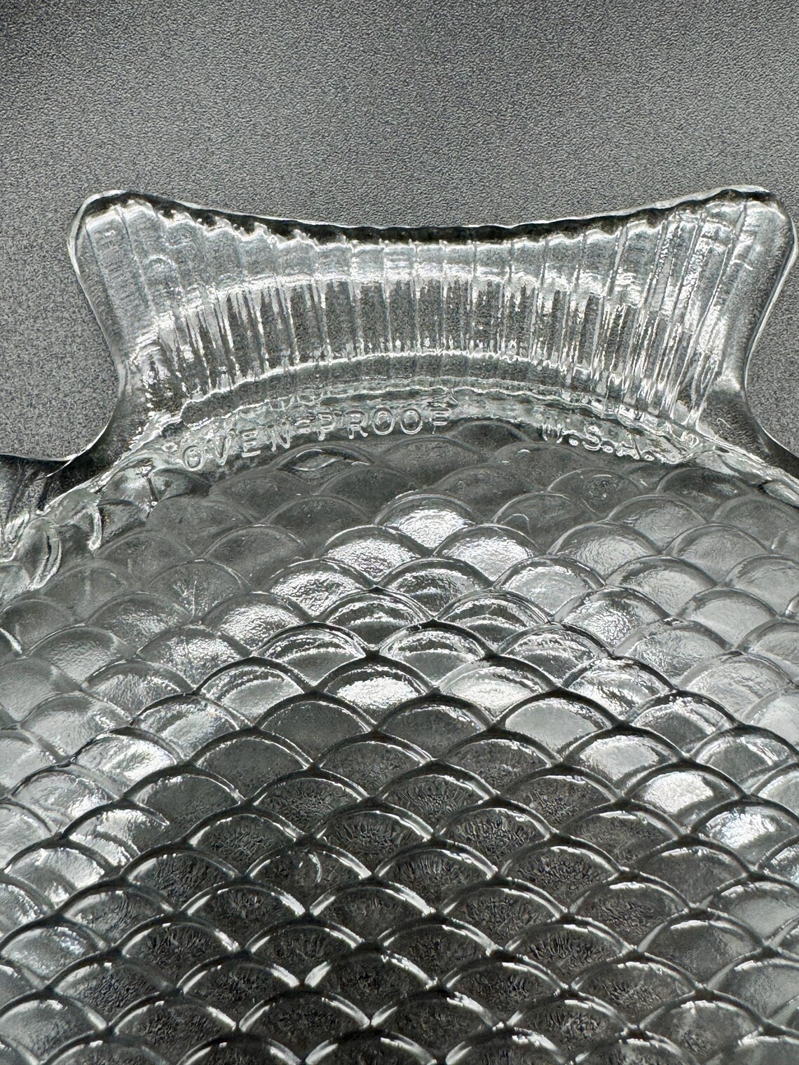 Set of 4 Vintage Clear Glass Fish Shaped Embossed Oven Proof Plates - Etsy