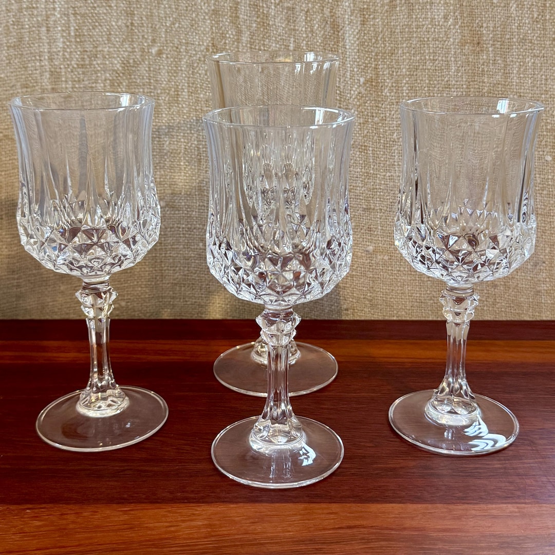 Vintage Longchamp 9584 Crystal Wine Glasses - 24% Leaded Crystal – Set ...