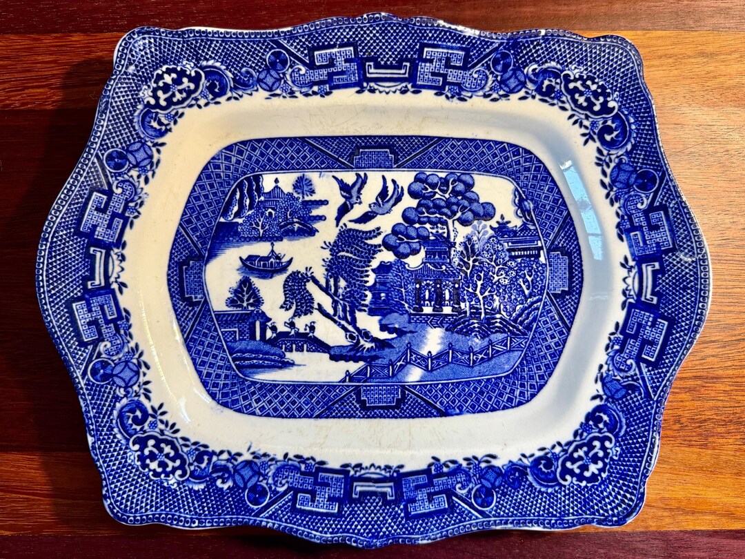 Vintage Royal Venton Ware Blue Willow Serving Platter - 1940s English ...