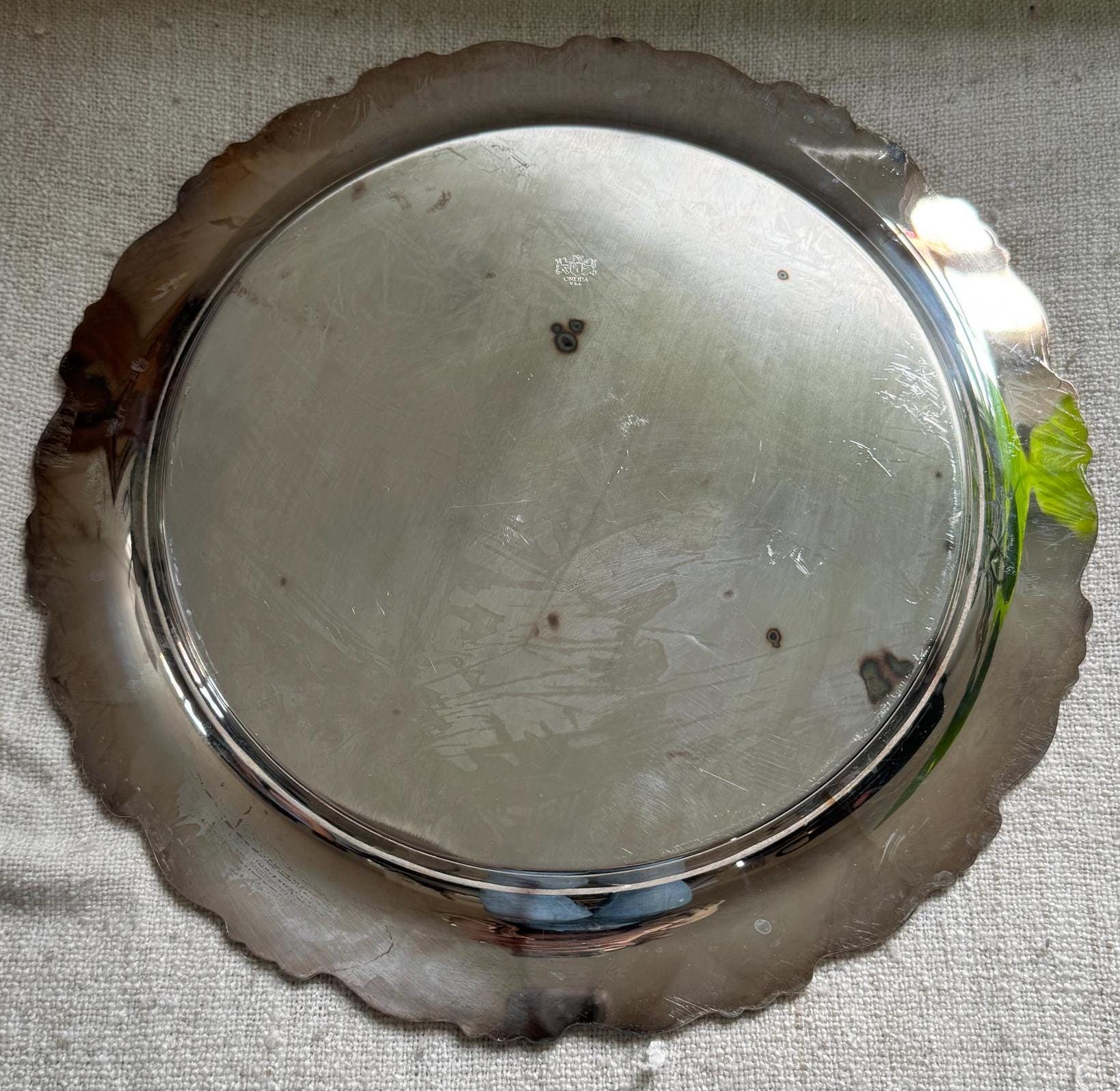 Vintage OL Oneida USA Georgian Scroll Design Scalloped 15" Silverplate ...