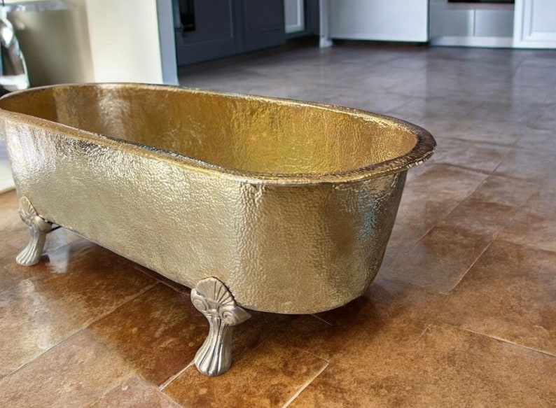 Antique Brass Bathtub , Unlacquered Brass Slipper Bath , Bathroom Tub ...