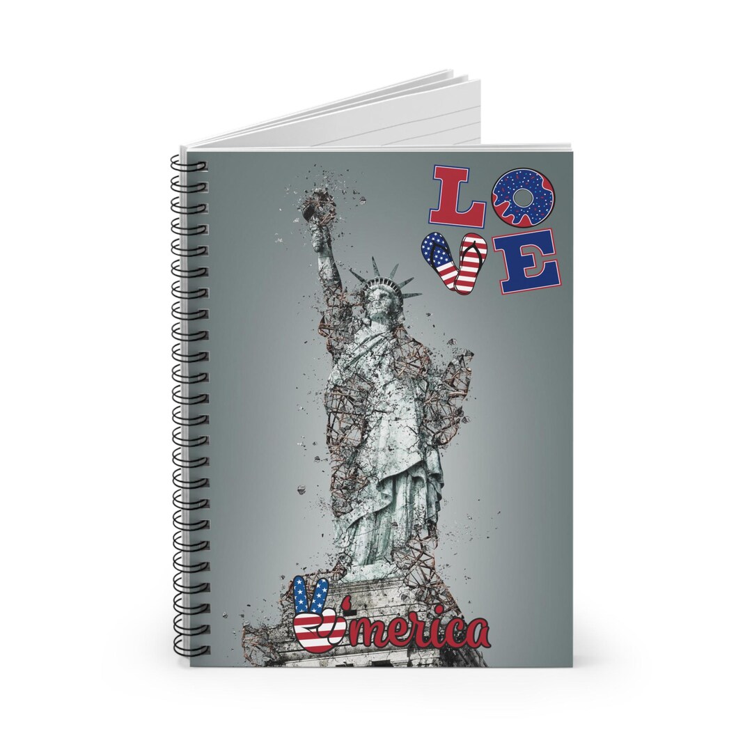 Patriotic Spiral Notebook for America Lovers, Perfect for Travel ...