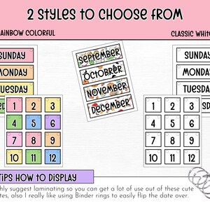 Daily Seasonal Flip Calendar, Classroom Calendar, Homeschool Calendar ...