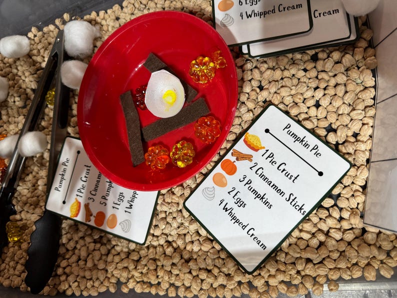 Pumpkin Pie Sensory Bin Recipe Cards DIGITAL DOWNLOAD ONLY - Etsy