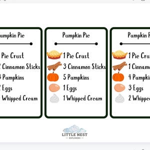 Pumpkin Pie Sensory Bin Recipe Cards DIGITAL DOWNLOAD ONLY - Etsy