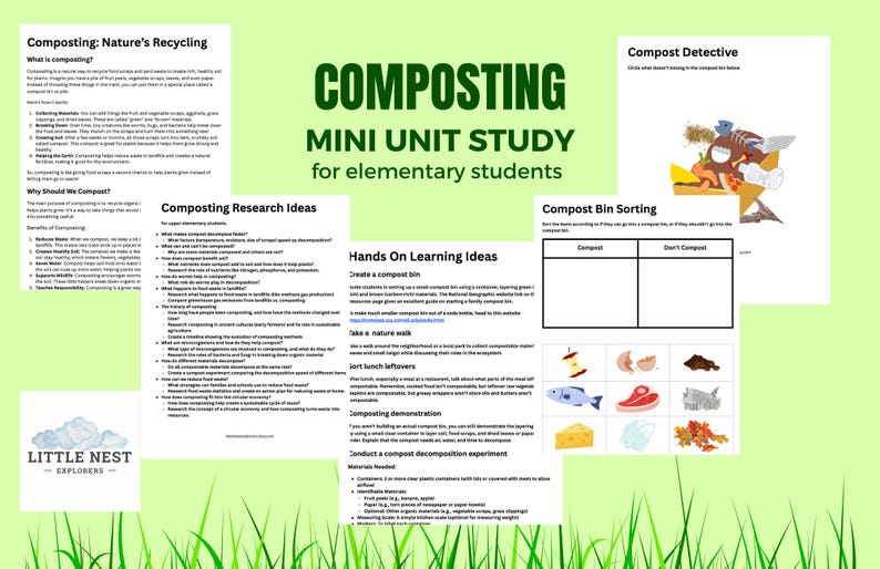 Composting Mini Unit Study, How to Compost for Kids - Etsy