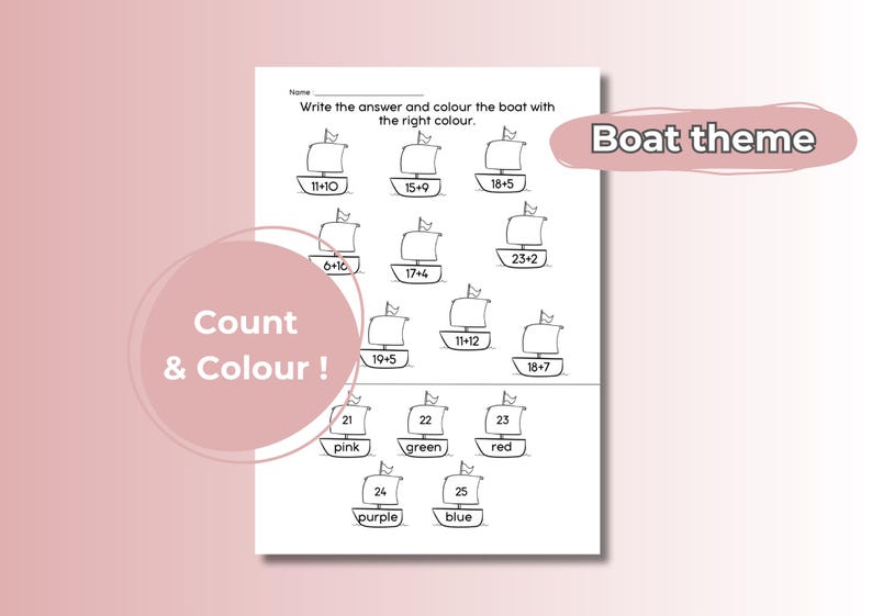 Addition and Subtraction Printables - Etsy