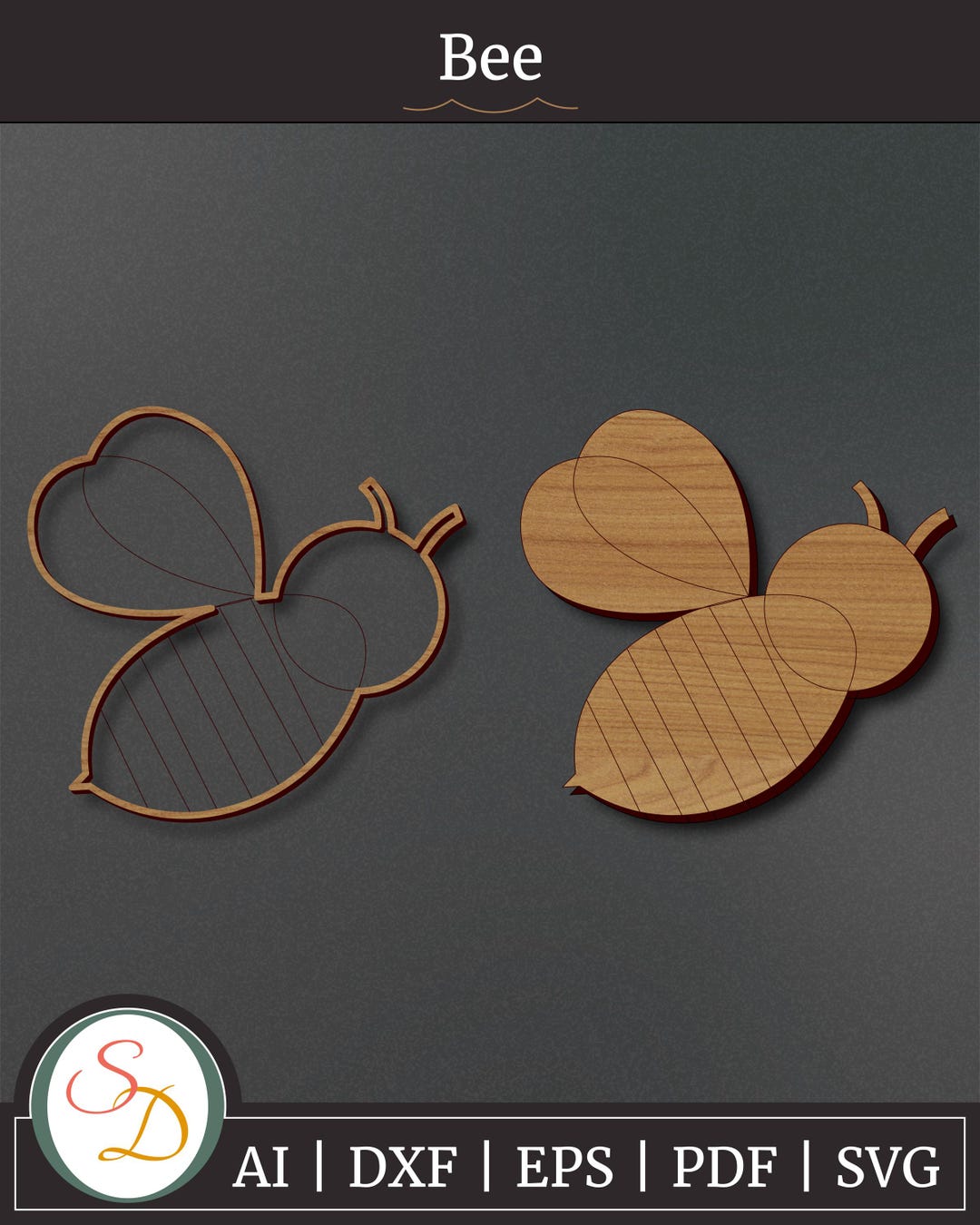 Bee Laser Cut File | Bee Engrave File | Bee SVG | Bee Animal SVG | Bee ...