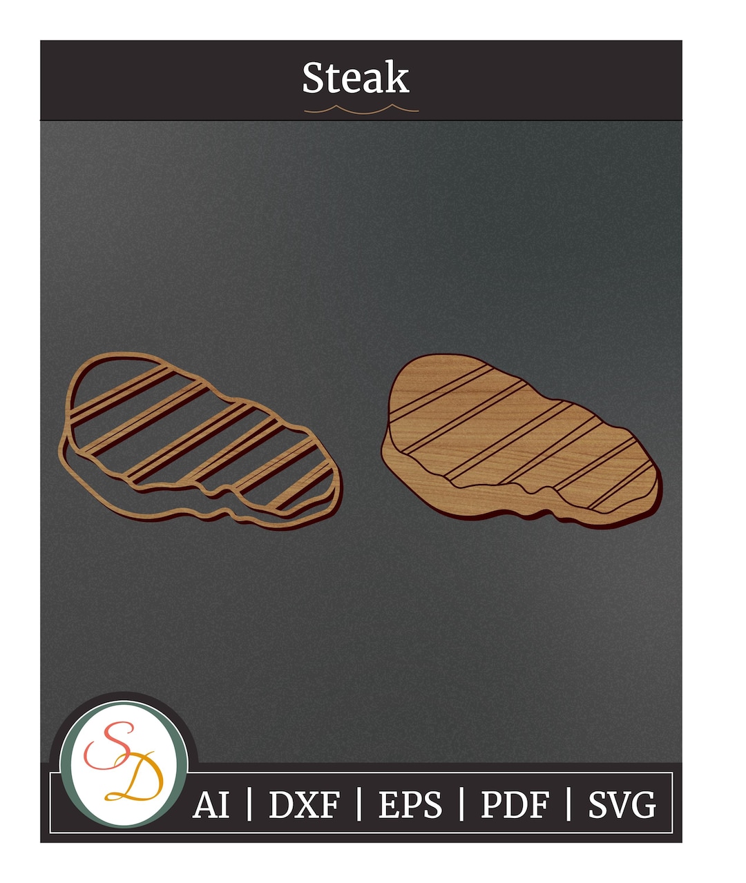 Steak Laser Cut File | Steak Engrave File | Steak SVG | Steak Food SVG ...