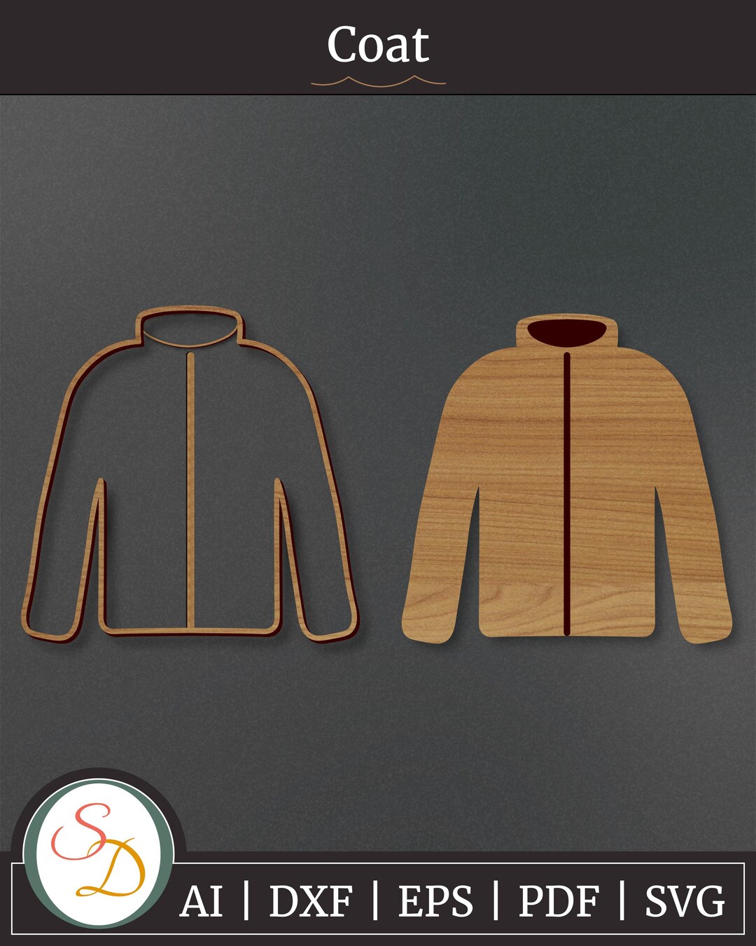 Coat Laser Cut File | Coat Engrave File | Coat SVG | Coat Clothing SVG ...