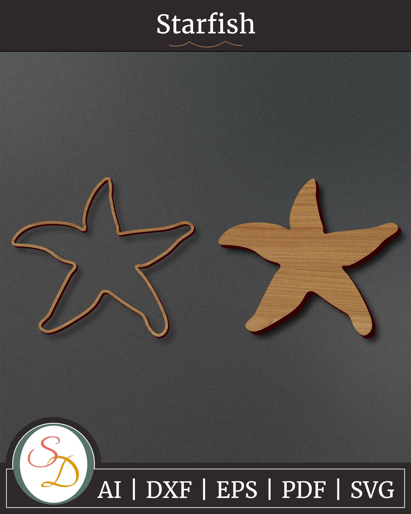 Starfish Laser Cut File | Starfish Engrave File | Starfish SVG ...