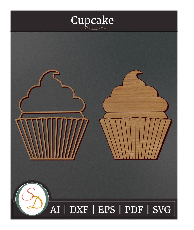 Cupcake Laser Cut File | Cupcake Engrave File | Cupcake SVG | Cupcake ...