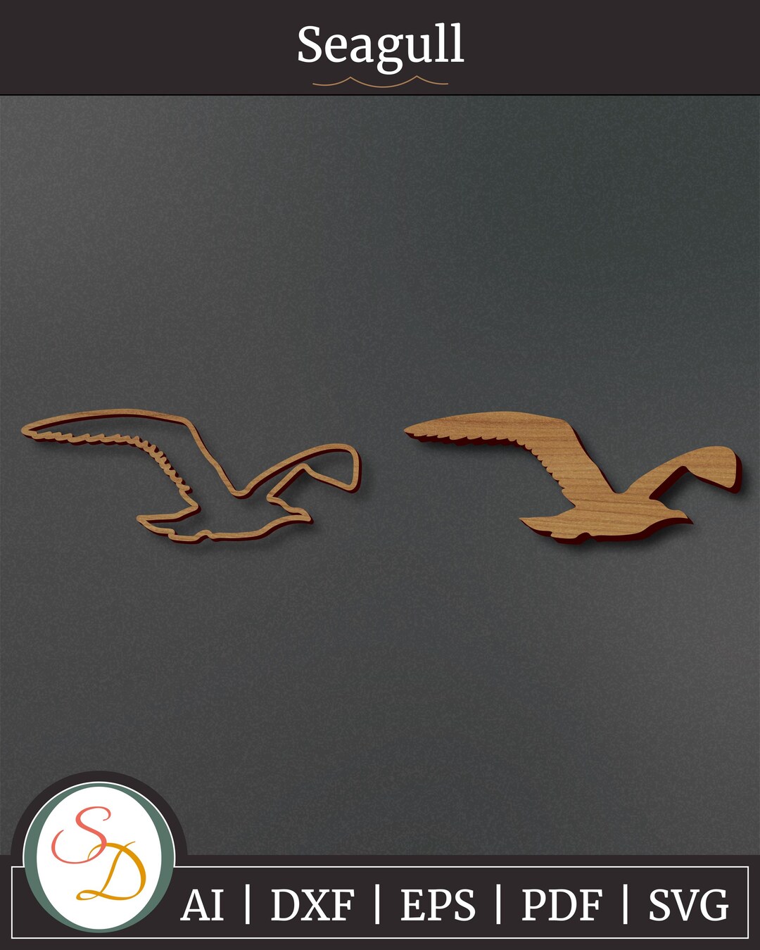 Seagull Laser Cut File | Seagull Engrave File | Seagull SVG | Seagull ...