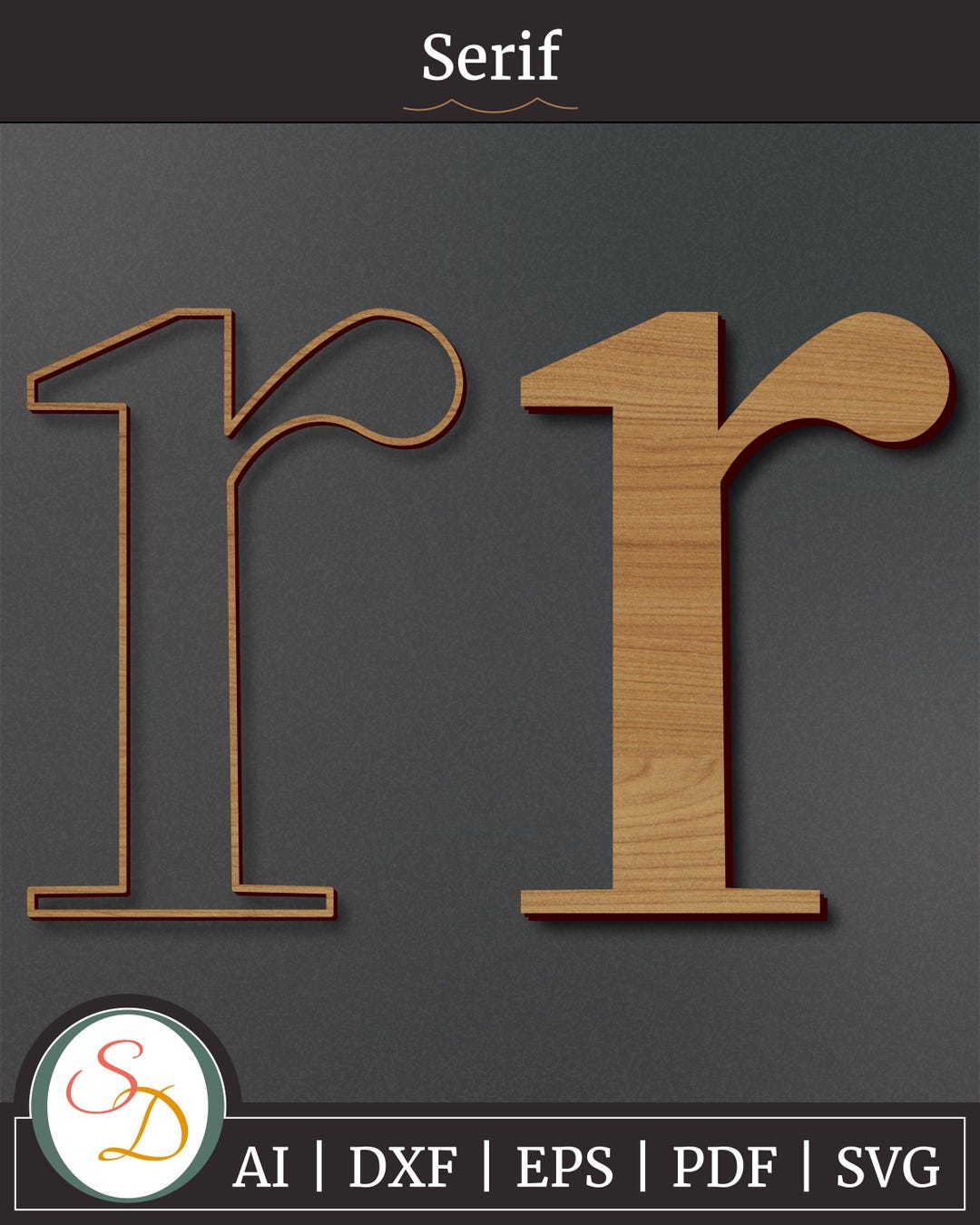 Serif Laser Cut File | Serif Engrave File | Serif SVG | Serif Font SVG ...