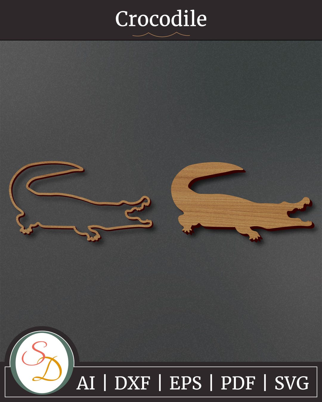 Crocodile Laser Cut File | Crocodile Engrave File | Crocodile SVG ...