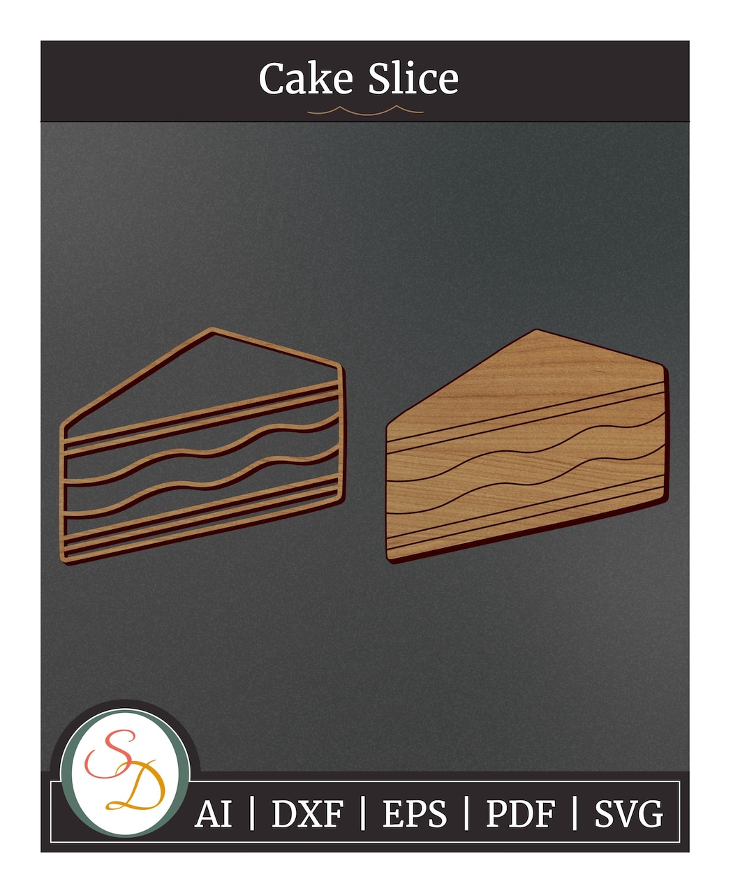 Cake Slice Laser Cut File | Cake Slice Engrave File | Cake Slice SVG ...