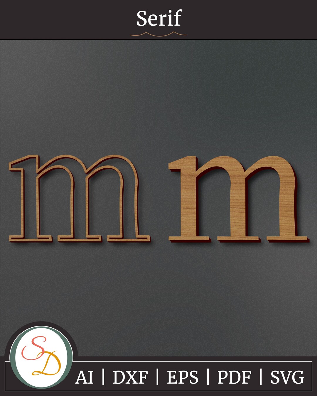 Serif Laser Cut File | Serif Engrave File | Serif SVG | Serif Font SVG ...