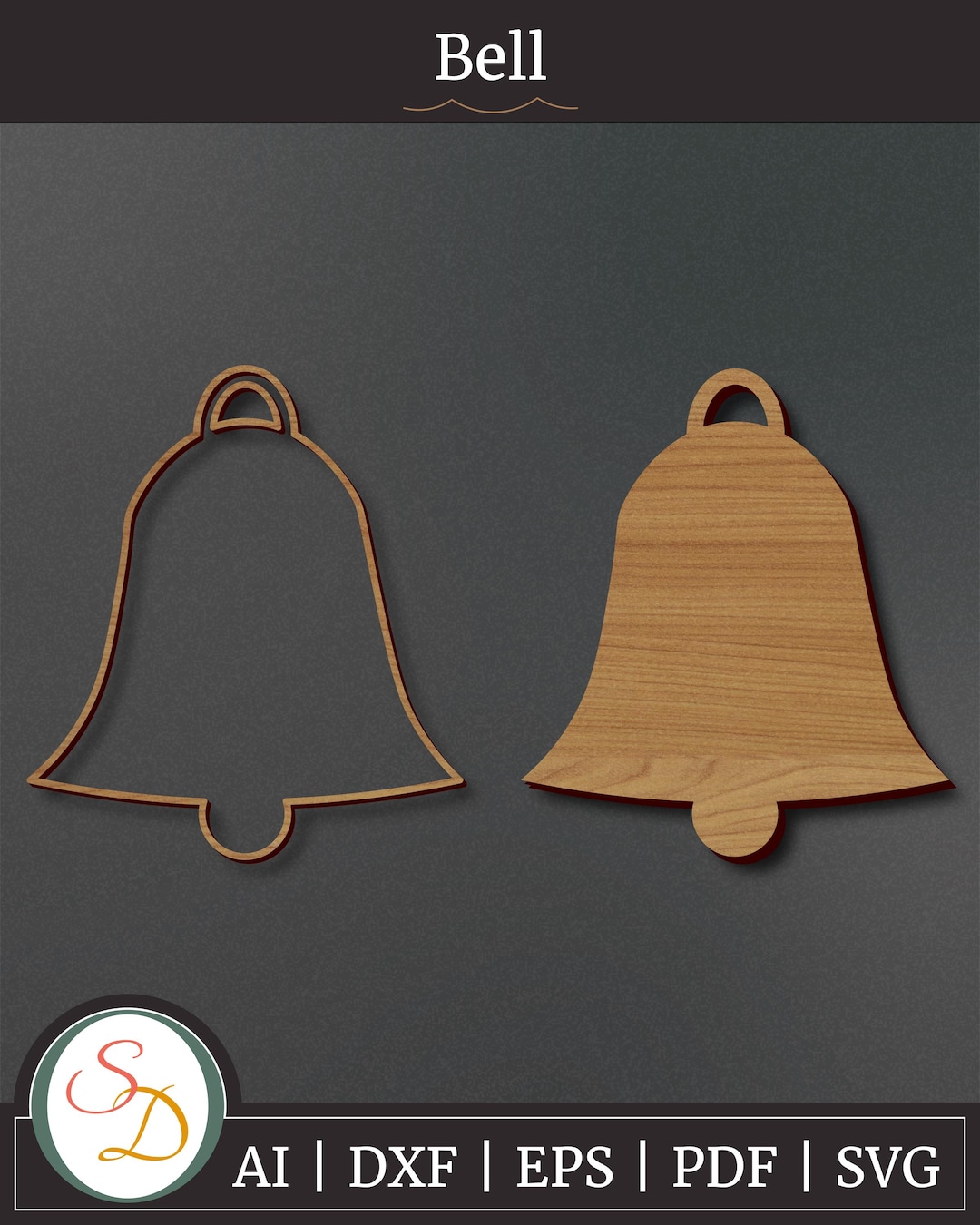 Bell Laser Cut File | Bell Engrave File | Bell SVG | Bell Xmas SVG ...