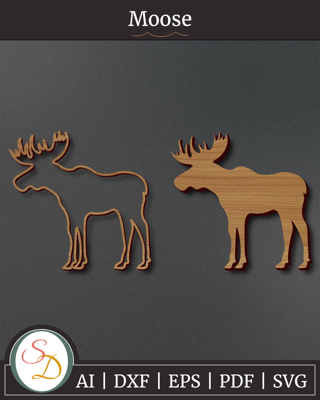 Moose Laser Cut File | Moose Engrave File | Moose SVG | Moose Animal ...