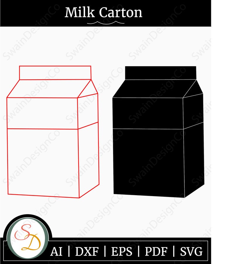 Milk Carton Laser Cut File | Milk Carton Engrave File | Milk Carton SVG ...
