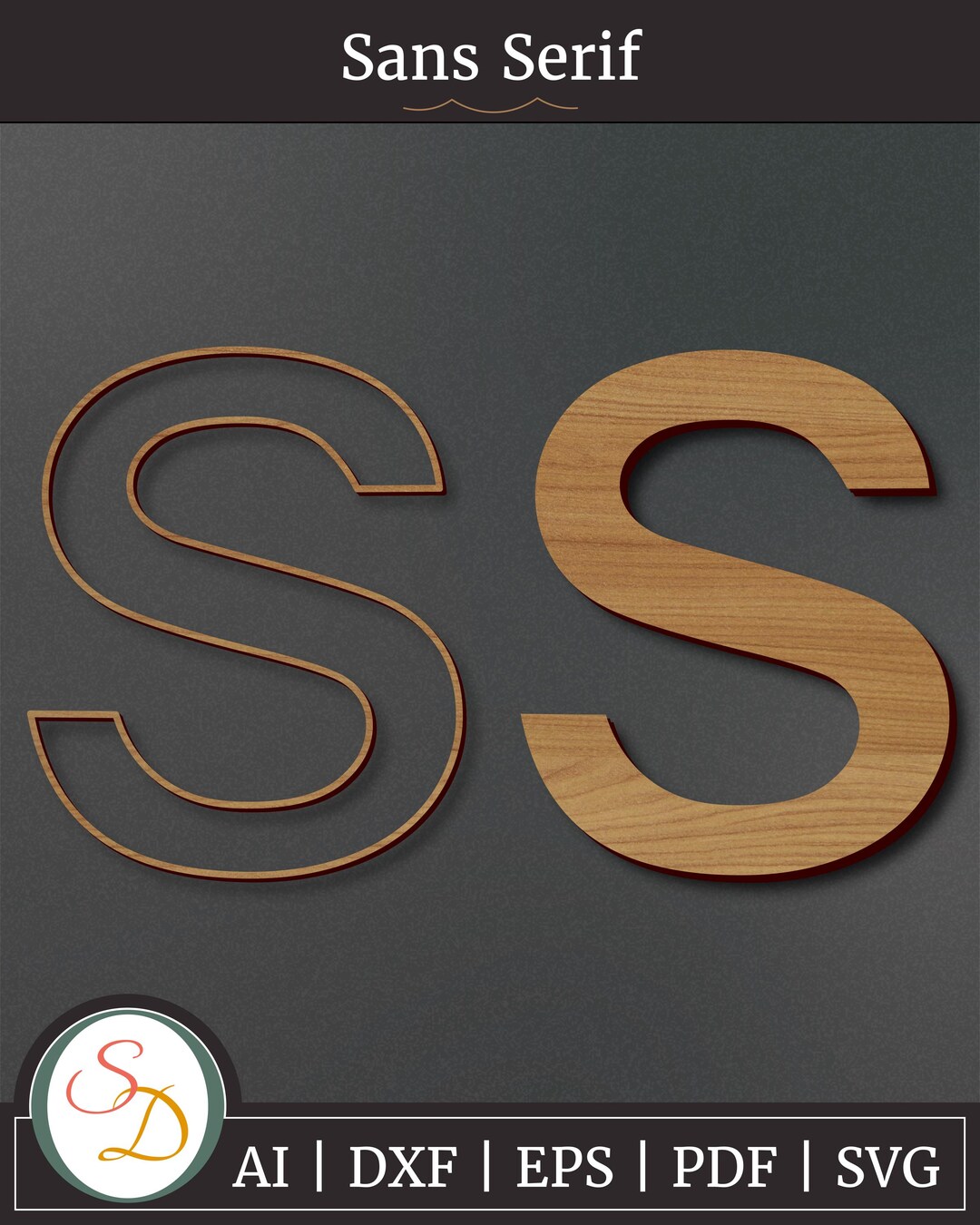 Sans Serif Laser Cut File | Sans Serif Engrave File | Sans Serif SVG ...