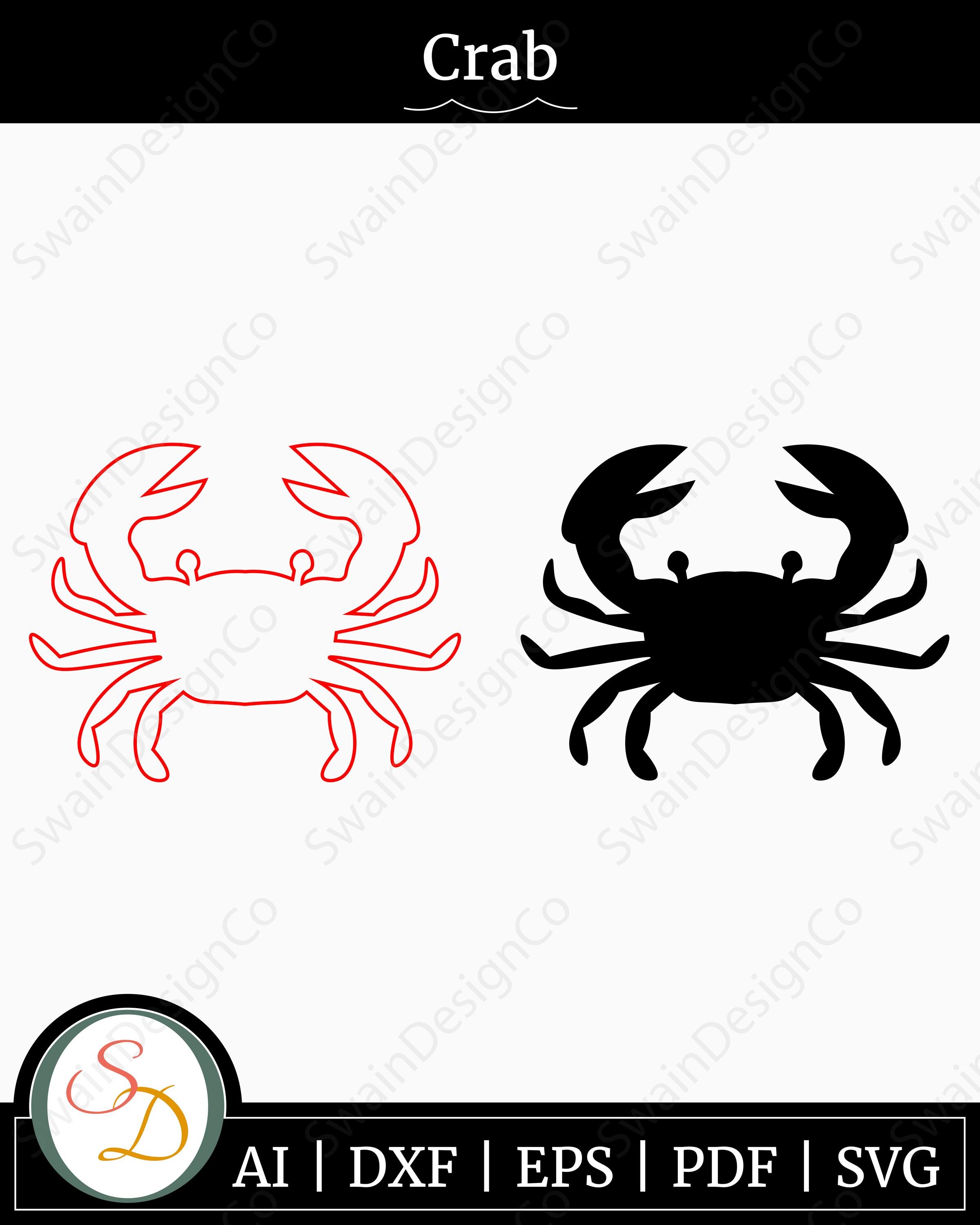Crab Laser Cut File | Crab Engrave File | Crab SVG | Crab Animal SVG ...