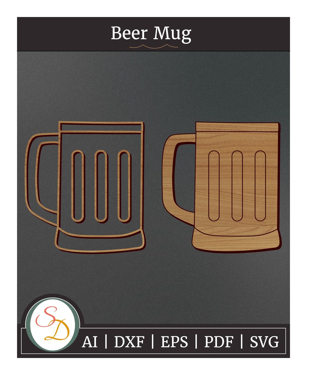 Beer Mug Laser Cut File | Beer Mug Engrave File | Beer Mug SVG | Beer ...