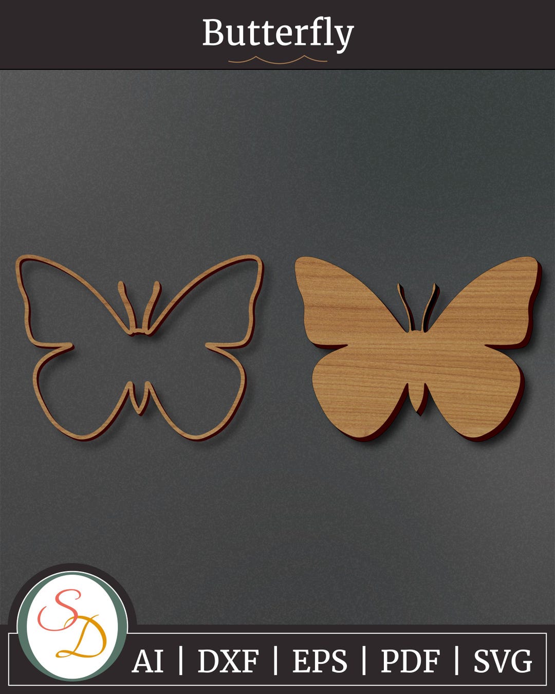 Butterfly Laser Cut File | Butterfly Engrave File | Butterfly SVG ...