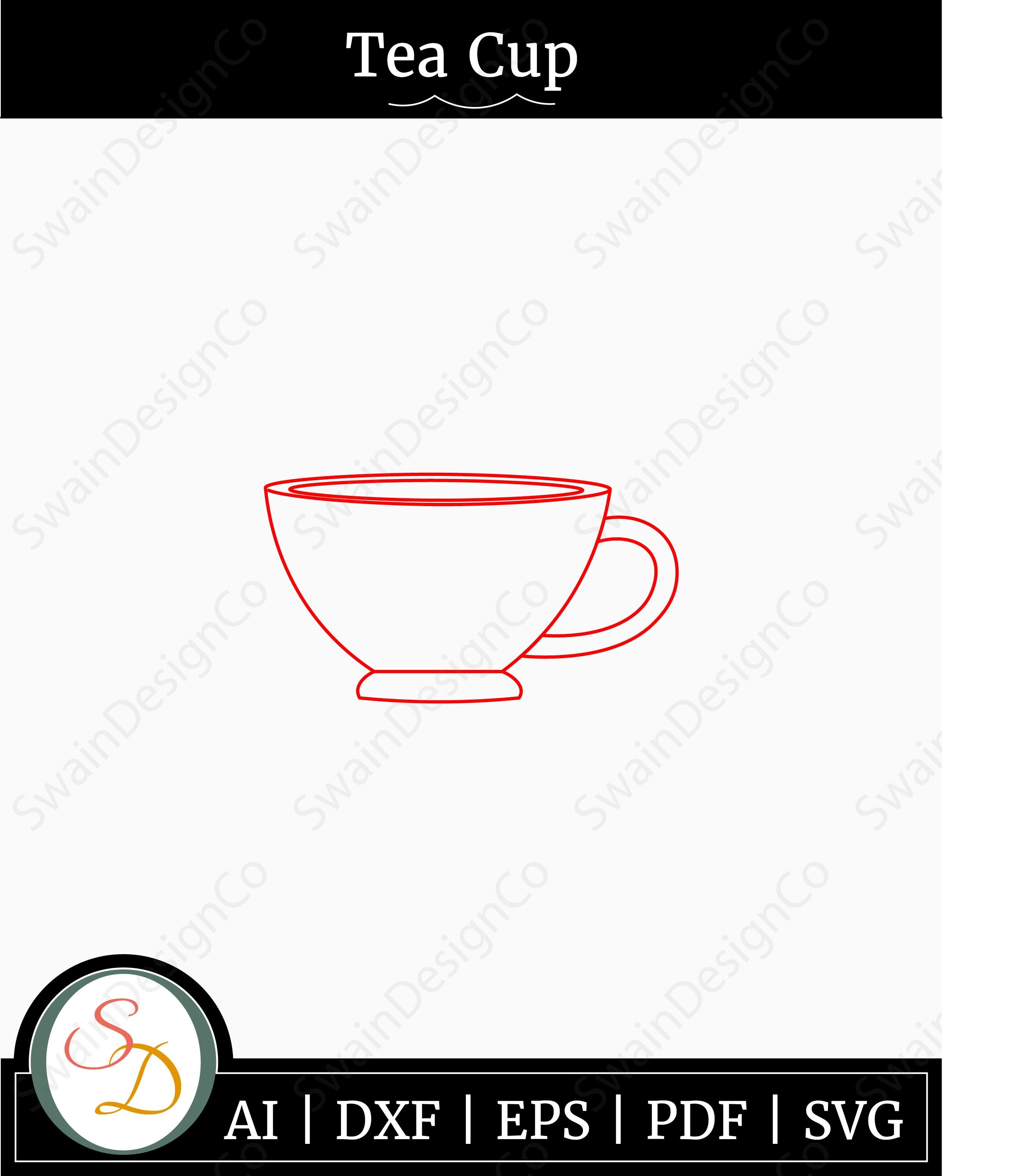Tea Cup Laser Cut File | Tea Cup Engrave File | Tea Cup SVG | Tea Cup ...