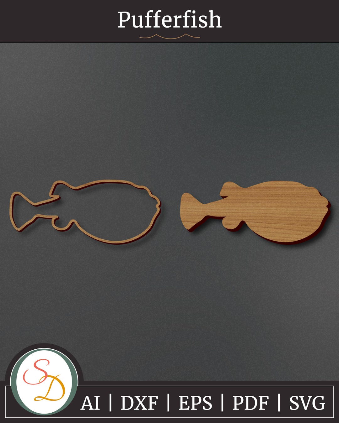 Pufferfish Laser Cut File | Pufferfish Engrave File | Pufferfish SVG ...