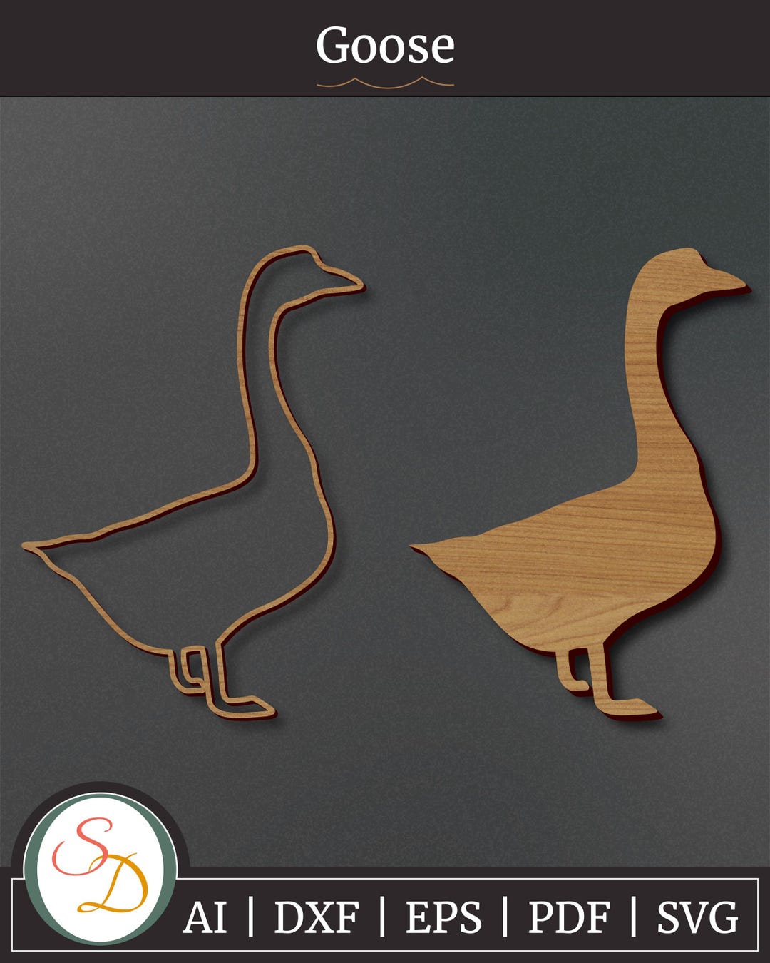 Goose Laser Cut File | Goose Engrave File | Goose SVG | Goose Animal ...