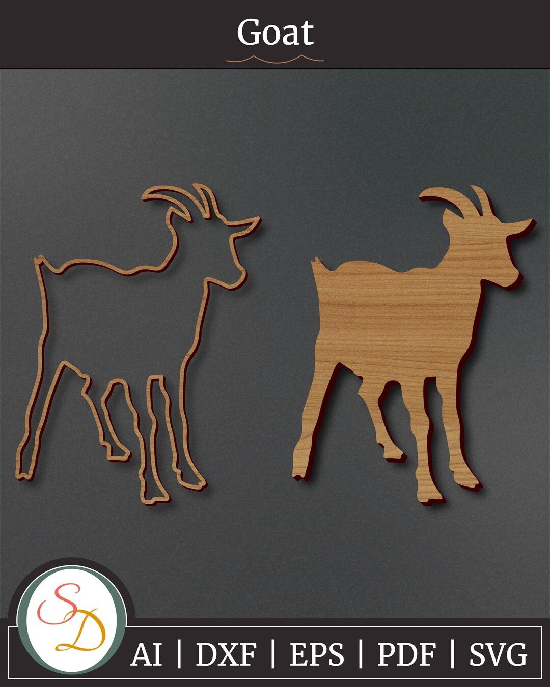 Goat Laser Cut File | Goat Engrave File | Goat SVG | Goat Animal SVG ...