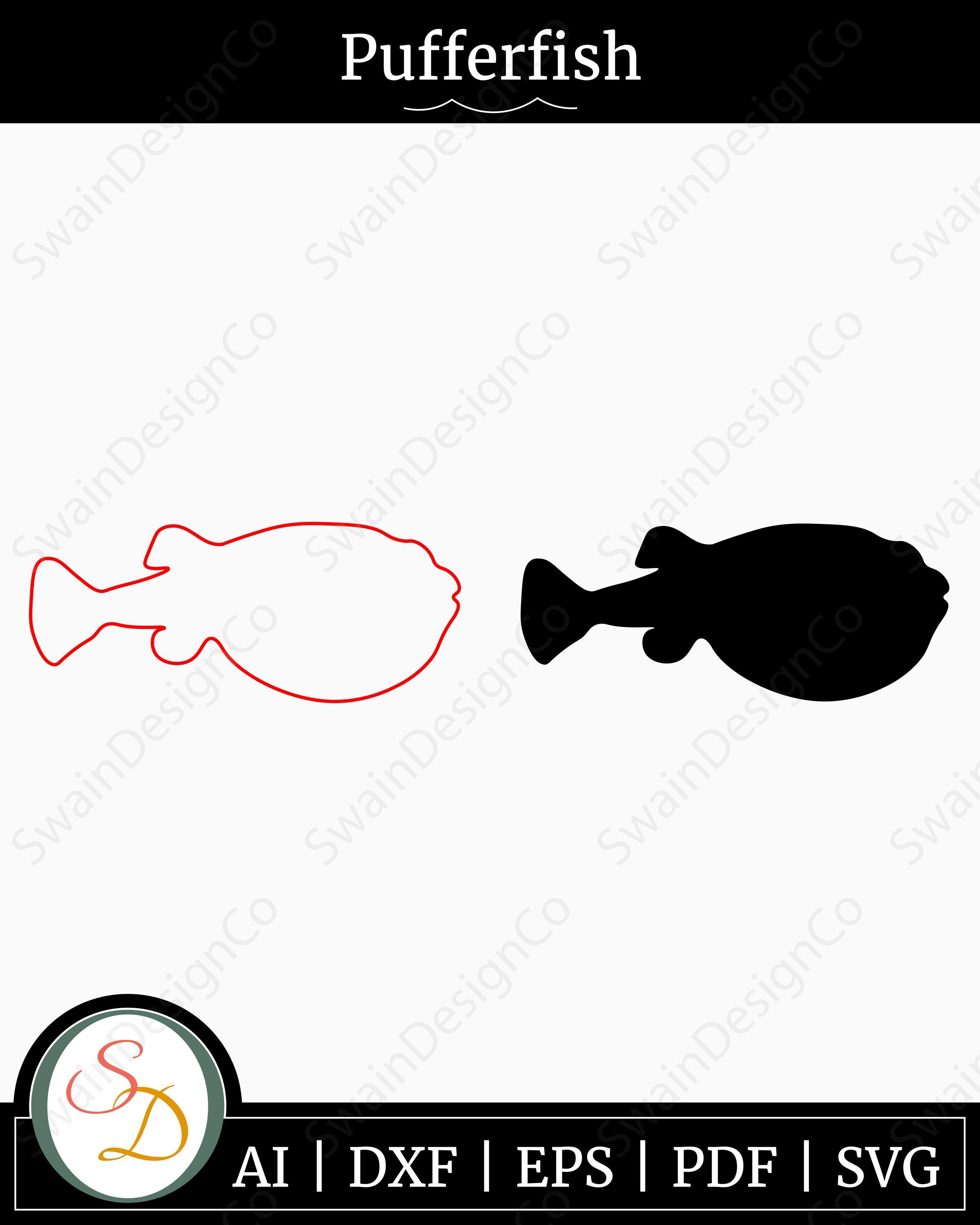 Pufferfish Laser Cut File | Pufferfish Engrave File | Pufferfish SVG ...