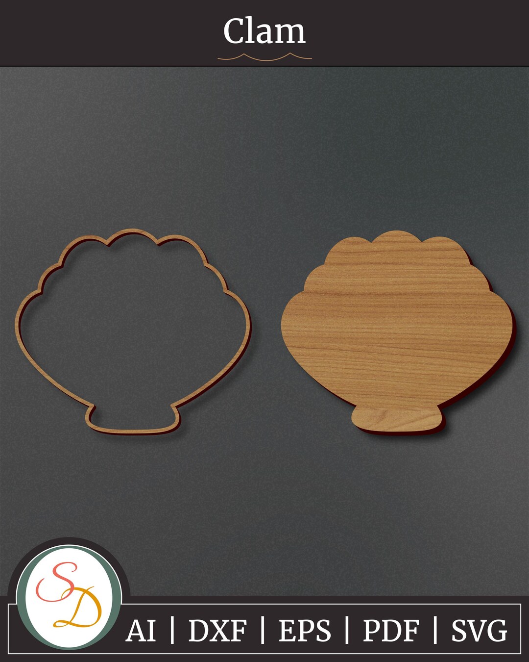Clam Laser Cut File | Clam Engrave File | Clam SVG | Clam Animal SVG ...