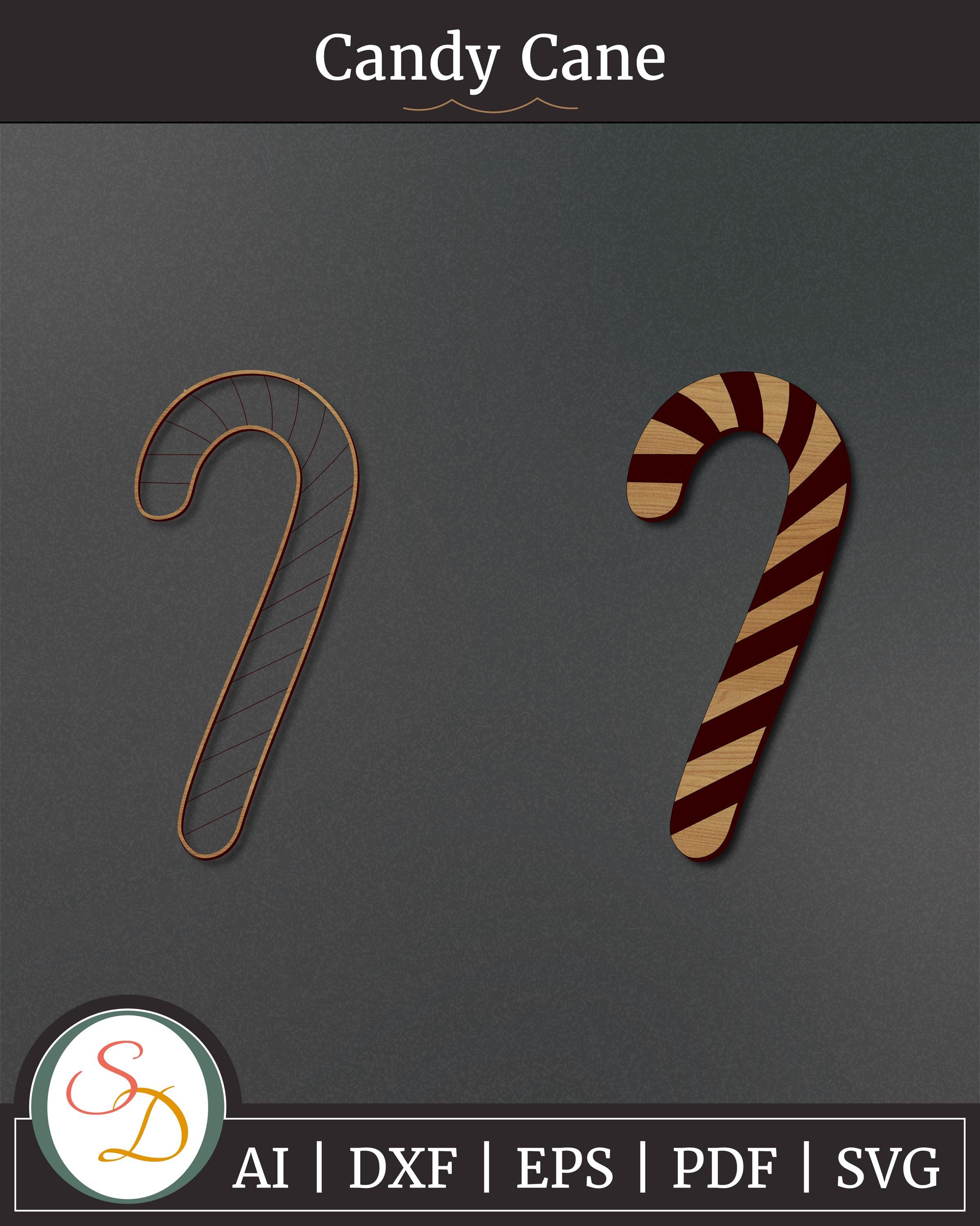 Candy Cane Laser Cut File | Candy Cane Engrave File | Candy Cane SVG ...