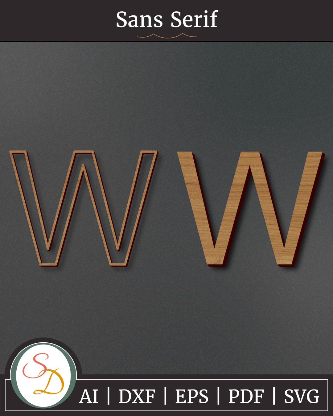 Sans Serif Laser Cut File | Sans Serif Engrave File | Sans Serif SVG ...