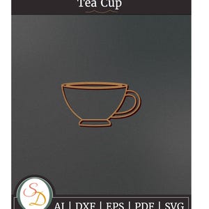 Tea Cup Laser Cut File | Tea Cup Engrave File | Tea Cup SVG | Tea Cup ...