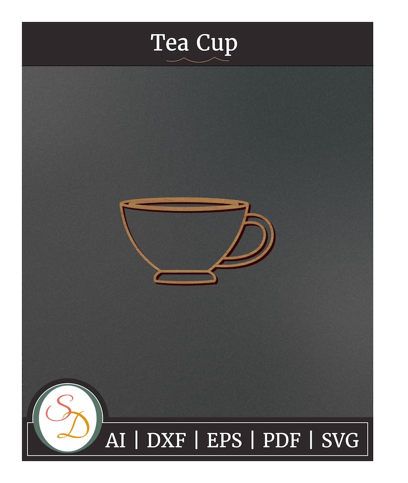 Tea Cup Laser Cut File | Tea Cup Engrave File | Tea Cup SVG | Tea Cup ...
