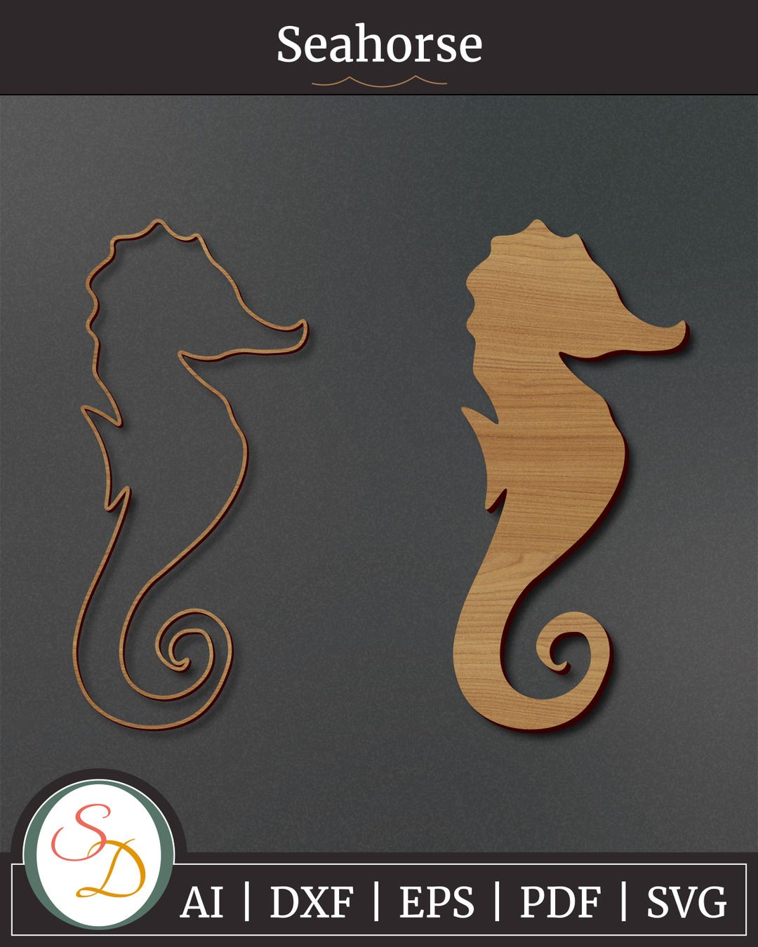 Seahorse Laser Cut File | Seahorse Engrave File | Seahorse SVG ...