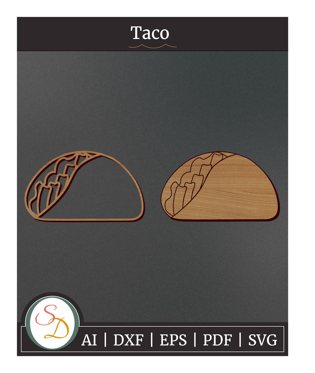 Taco Laser Cut File | Taco Engrave File | Taco SVG | Taco Food SVG ...