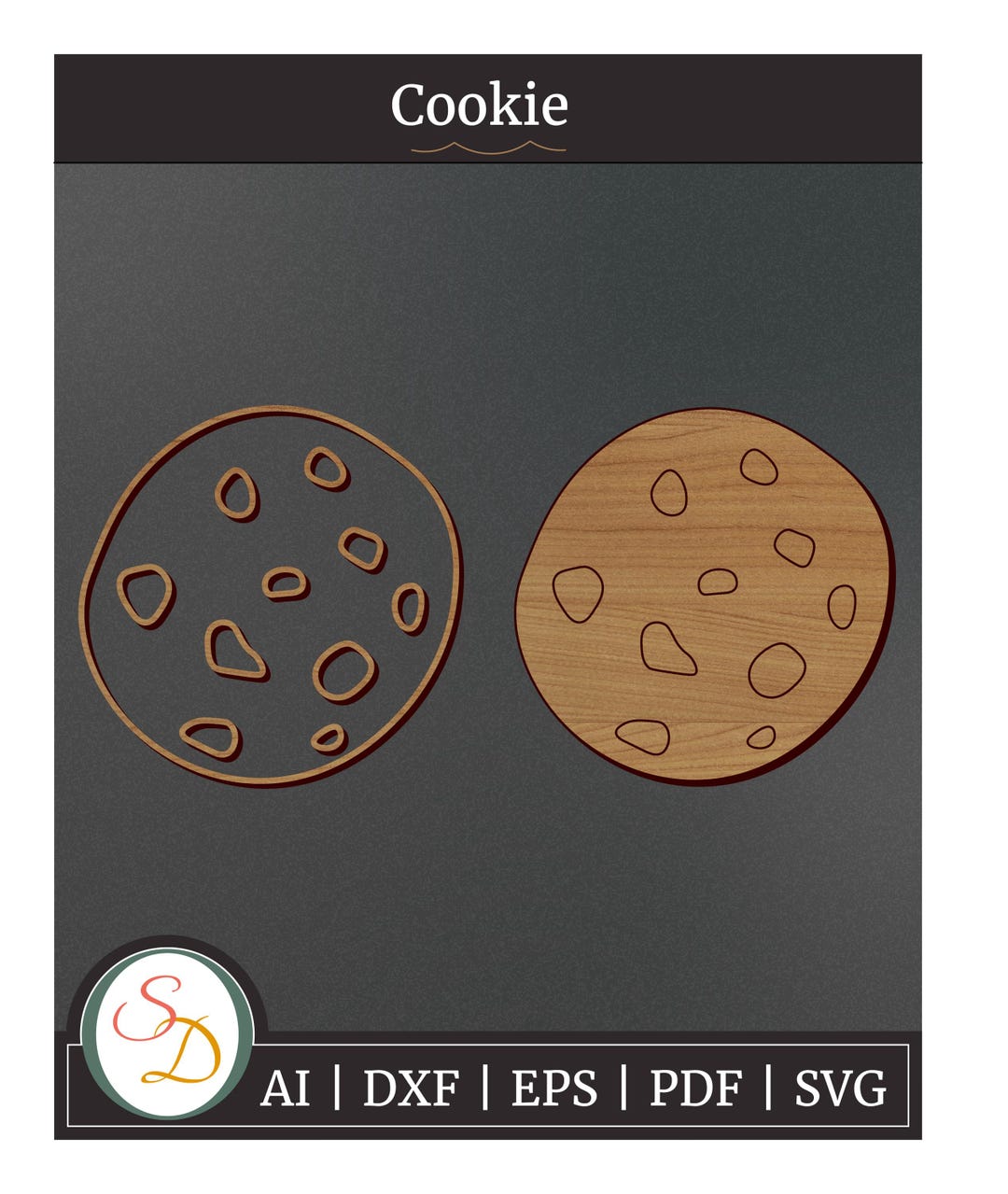 Cookie Laser Cut File | Cookie Engrave File | Cookie SVG | Cookie Food ...