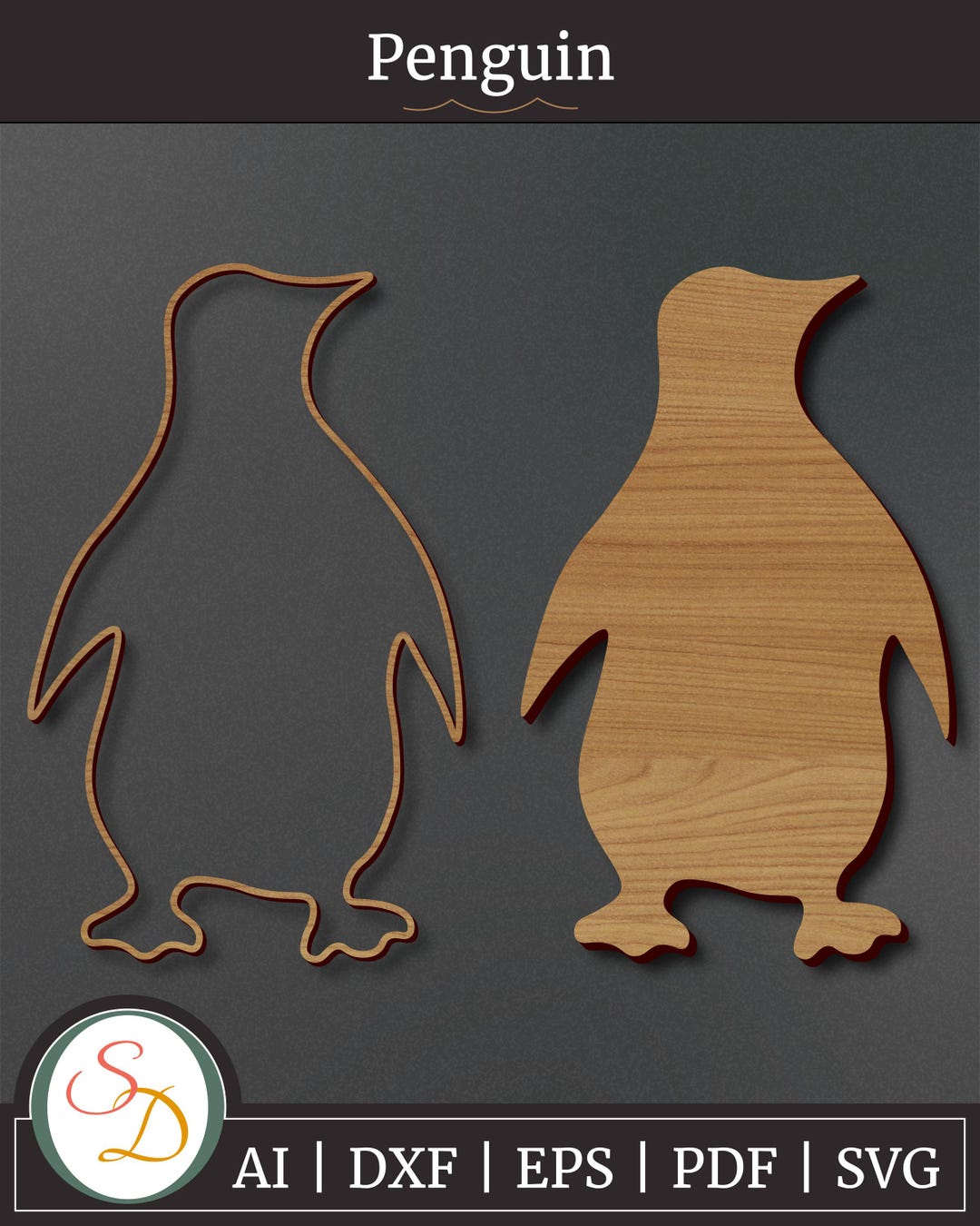 Penguin Laser Cut File | Penguin Engrave File | Penguin SVG | Penguin ...