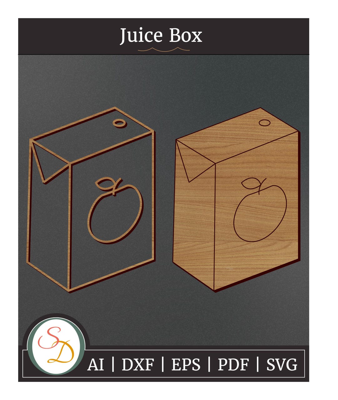 Juice Box Laser Cut File | Juice Box Engrave File | Juice Box SVG ...