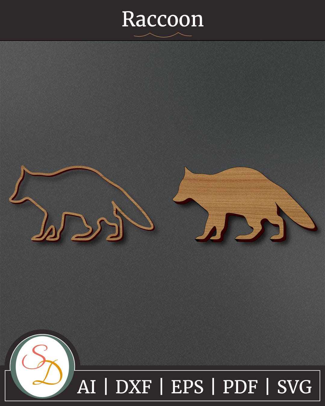 Raccoon Laser Cut File | Raccoon Engrave File | Raccoon SVG | Raccoon ...