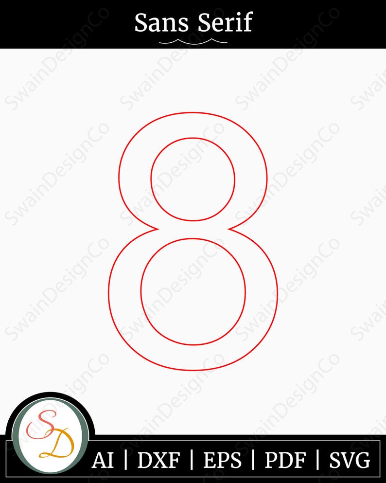 Sans Serif Laser Cut File | Sans Serif Engrave File | Sans Serif SVG ...