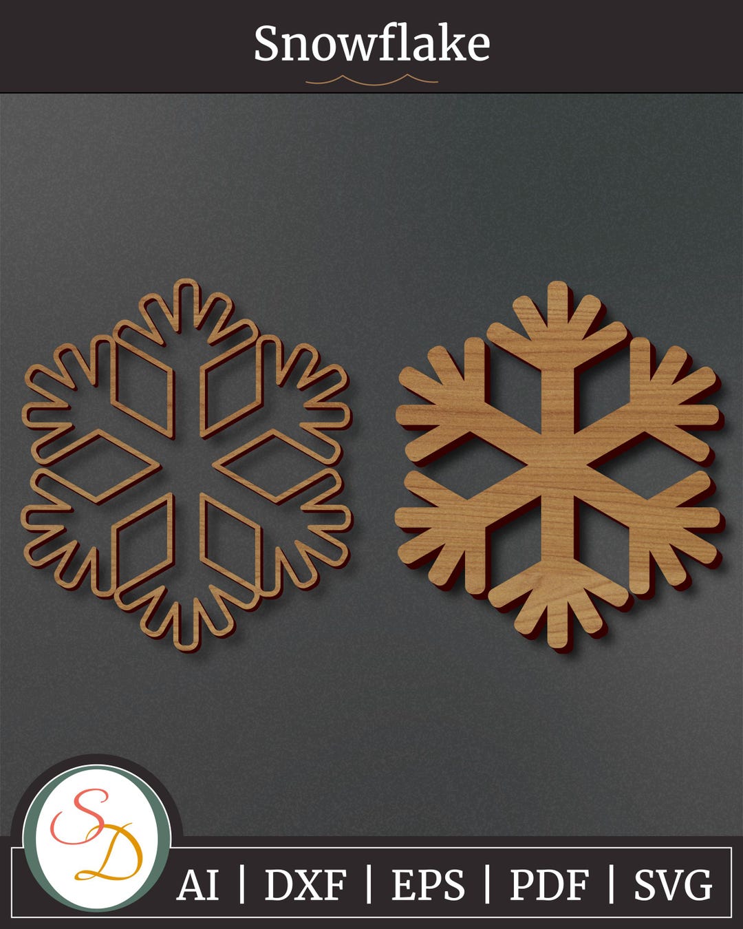 Snowflake Laser Cut File | Snowflake Engrave File | Snowflake SVG ...