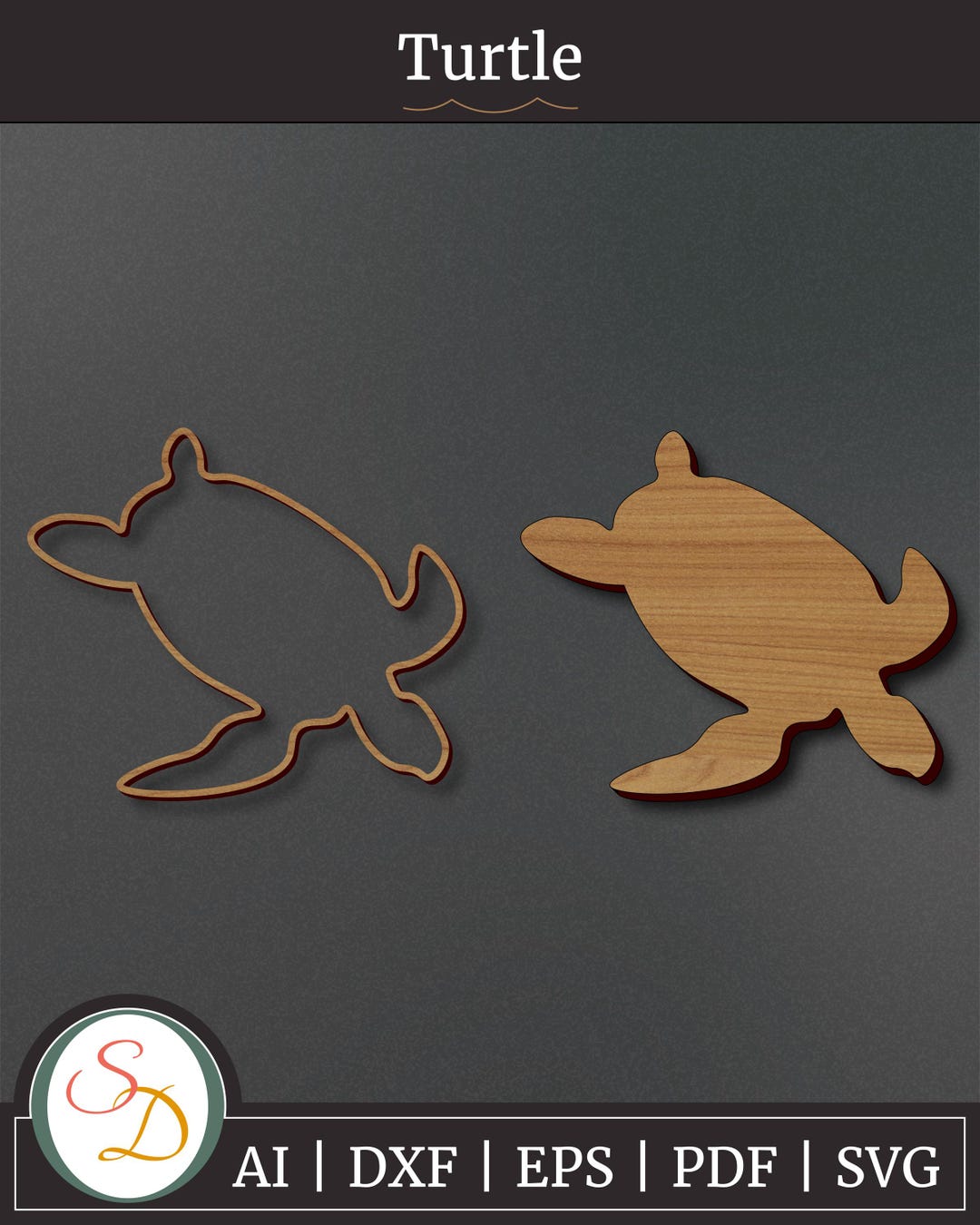 Turtle Laser Cut File | Turtle Engrave File | Turtle SVG | Turtle ...