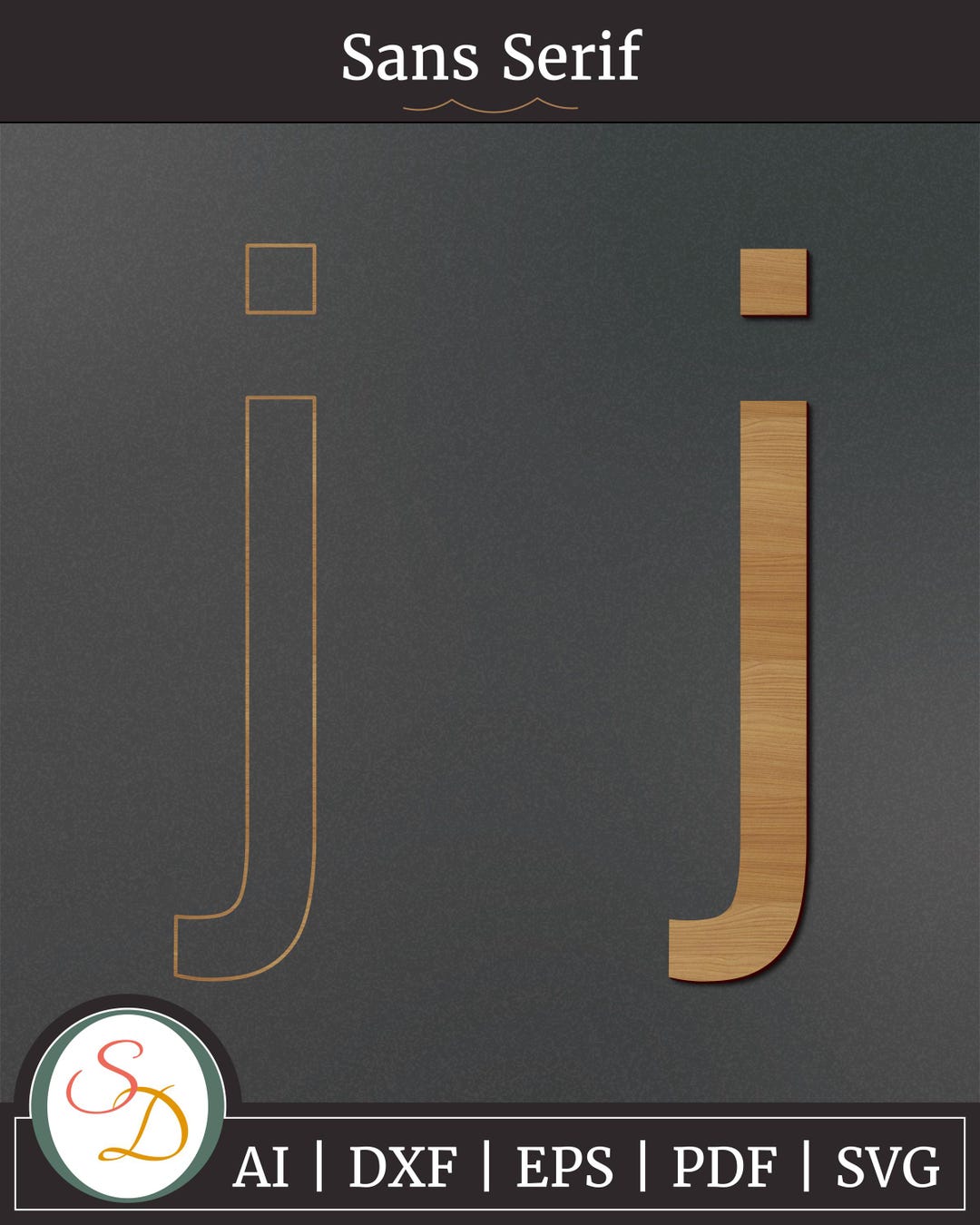 Sans Serif Laser Cut File | Sans Serif Engrave File | Sans Serif SVG ...